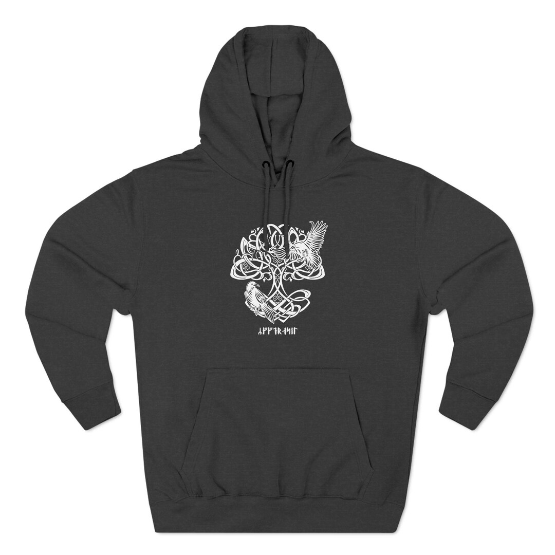 Sweat à capuche Viking Yggdrasil / Homme / Huginn & Muninn / Mythologie ...