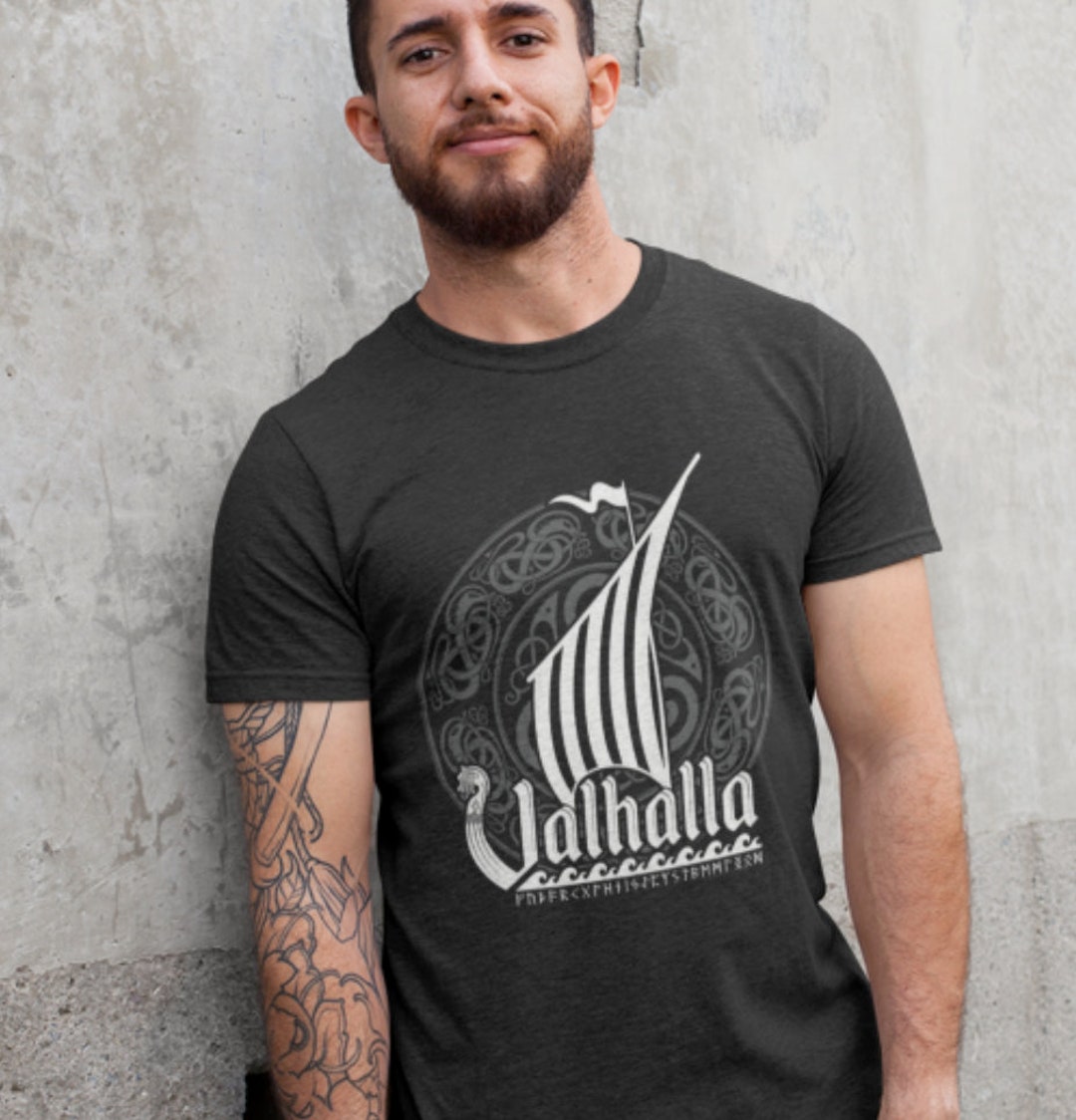 Valhalla Viking T-shirt Men / Viking Ship / Viking Clothing / Valhalla ...