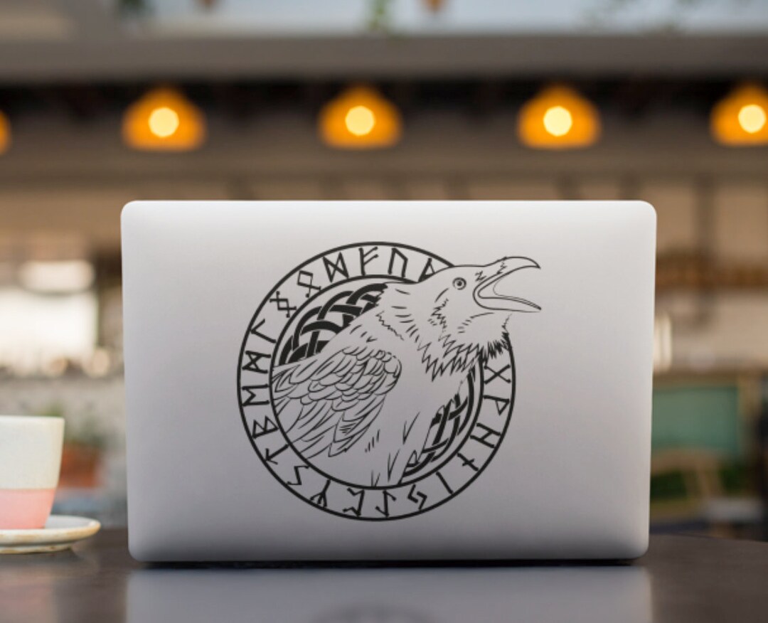 Viking Sticker 6"x6"- Raven / Odin Sticker / Kiss-cut Sticker Notebook ...