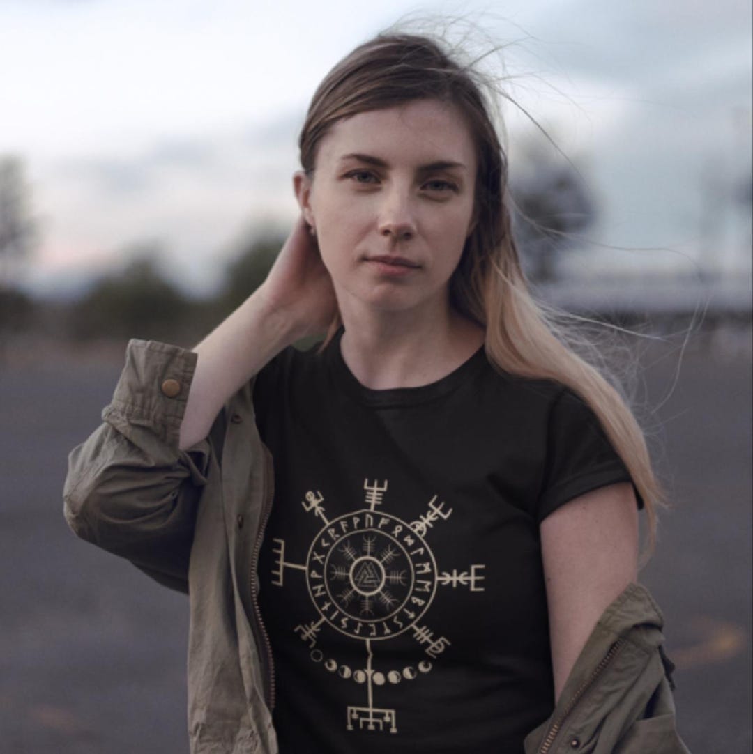 Viking Shirt - Vegvisir / Icelandic Wayfinder Compass Tee / Norse ...
