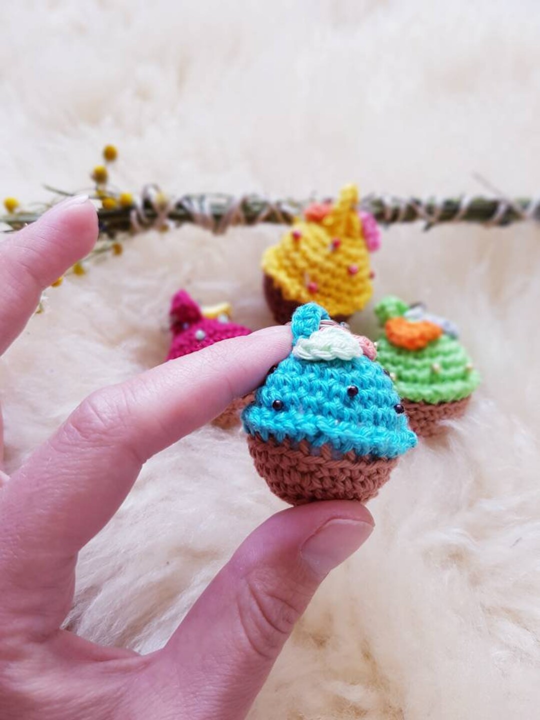 Muffin Crochet Animal Amigurumi / Crocheted Cupcake / - Etsy