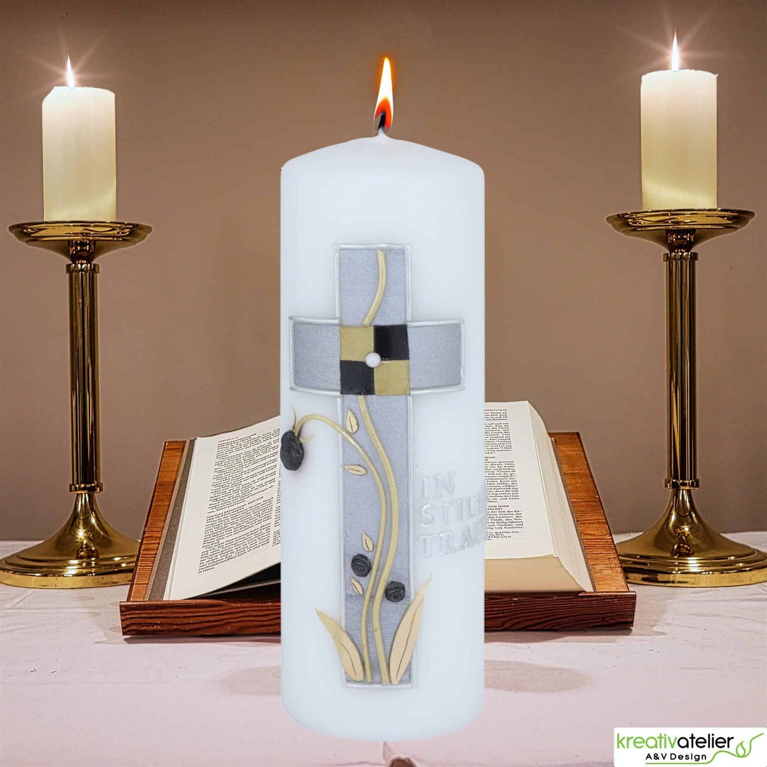 Mourning Candle Personalized "in Silent Mourning", Farewell Candle ...