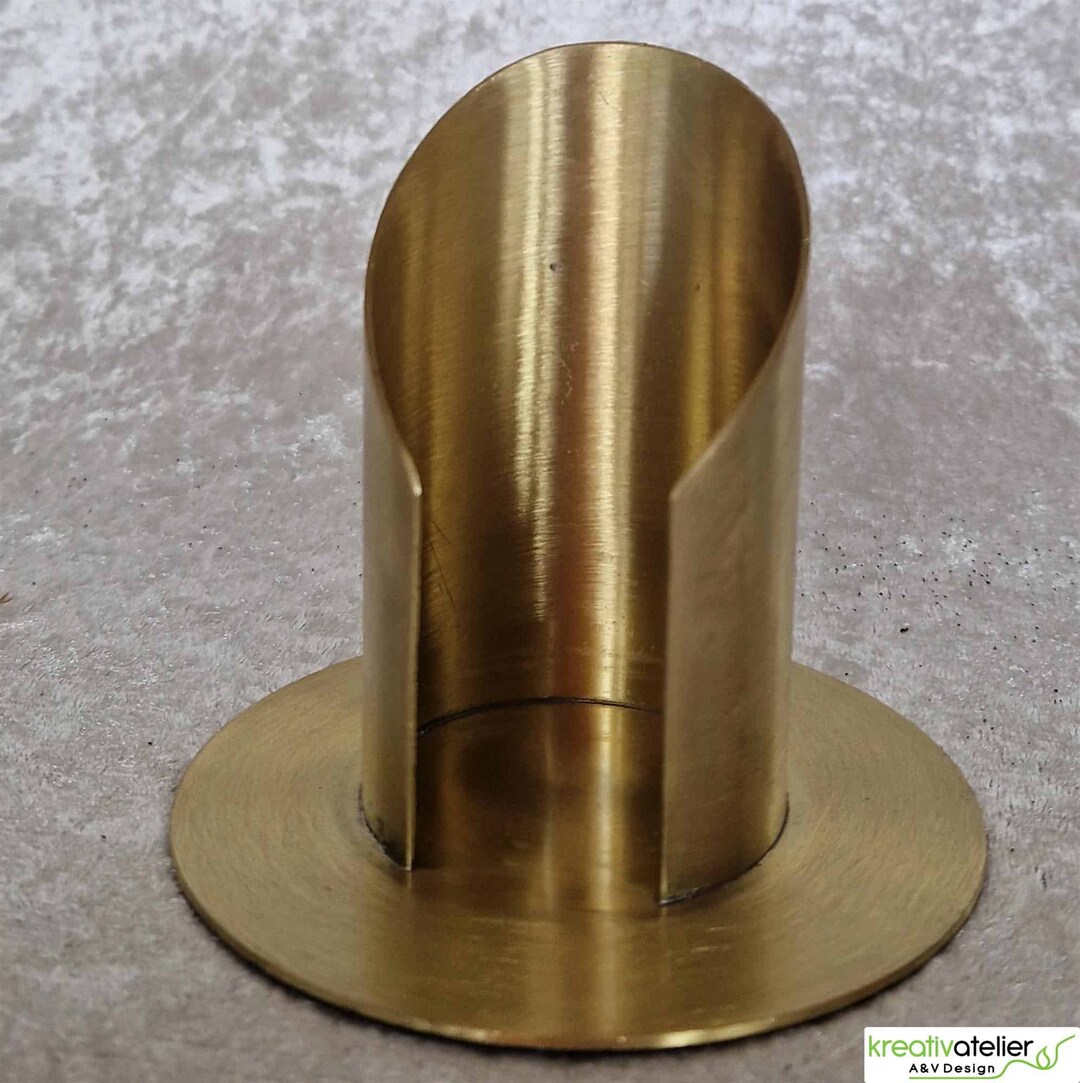 Elegant Matt Brushed Brass Candlestick in Gold Perfect Candle Holder ...