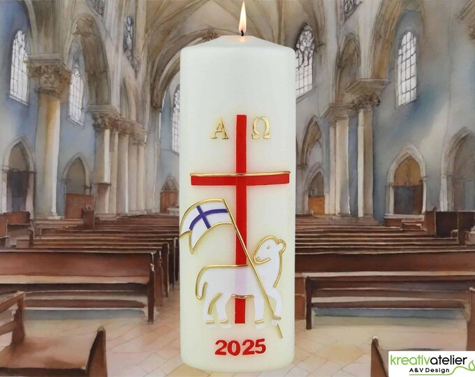 2025 Catholic Easter Paschal Candle Sticker, Decal, CLEAR. Size 3 X 5. ...