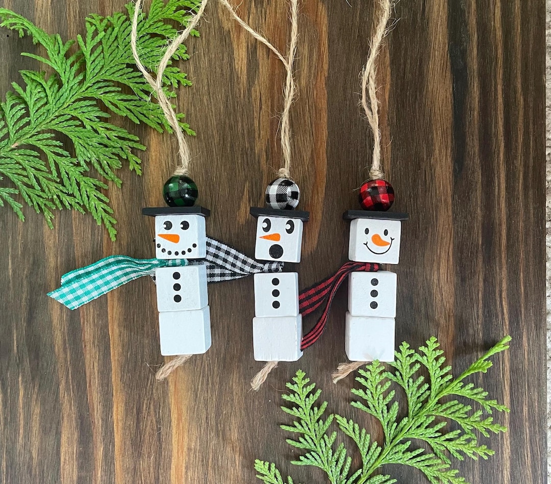 DIY Square Snowman Ornament Craft Kit - 1 Kit - Etsy