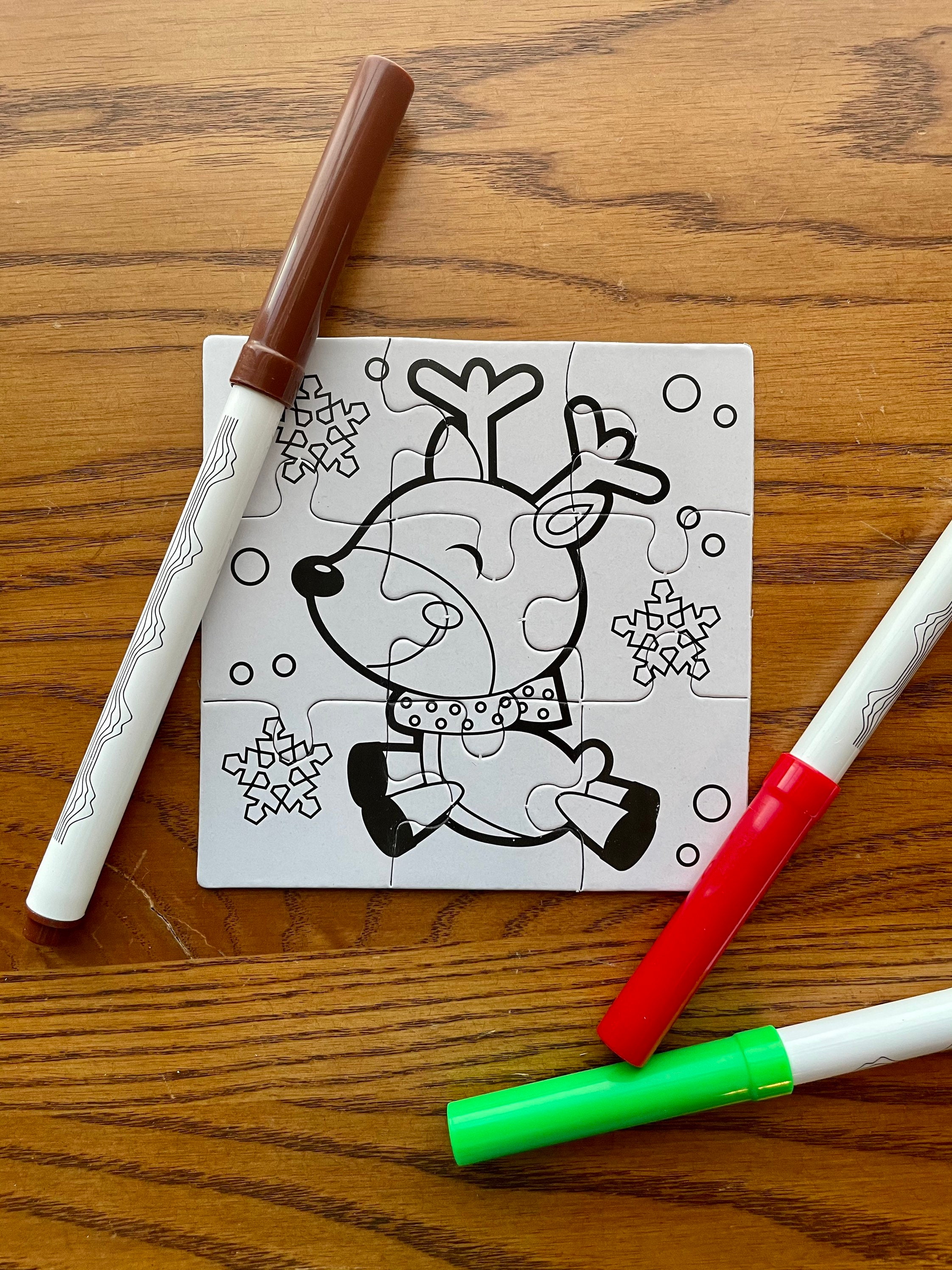 Color Your Own Mini Holiday Puzzle for Kids - 3 Pack - Etsy