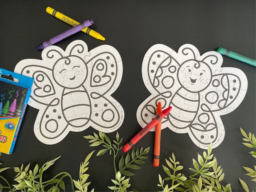 Color Your Own Butterfly Puzzle for Kids 2 Pack - Etsy