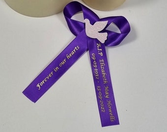 Ready to Wear Personalised Funeral Ribbons. Memorial Ribbons. - Etsy UK