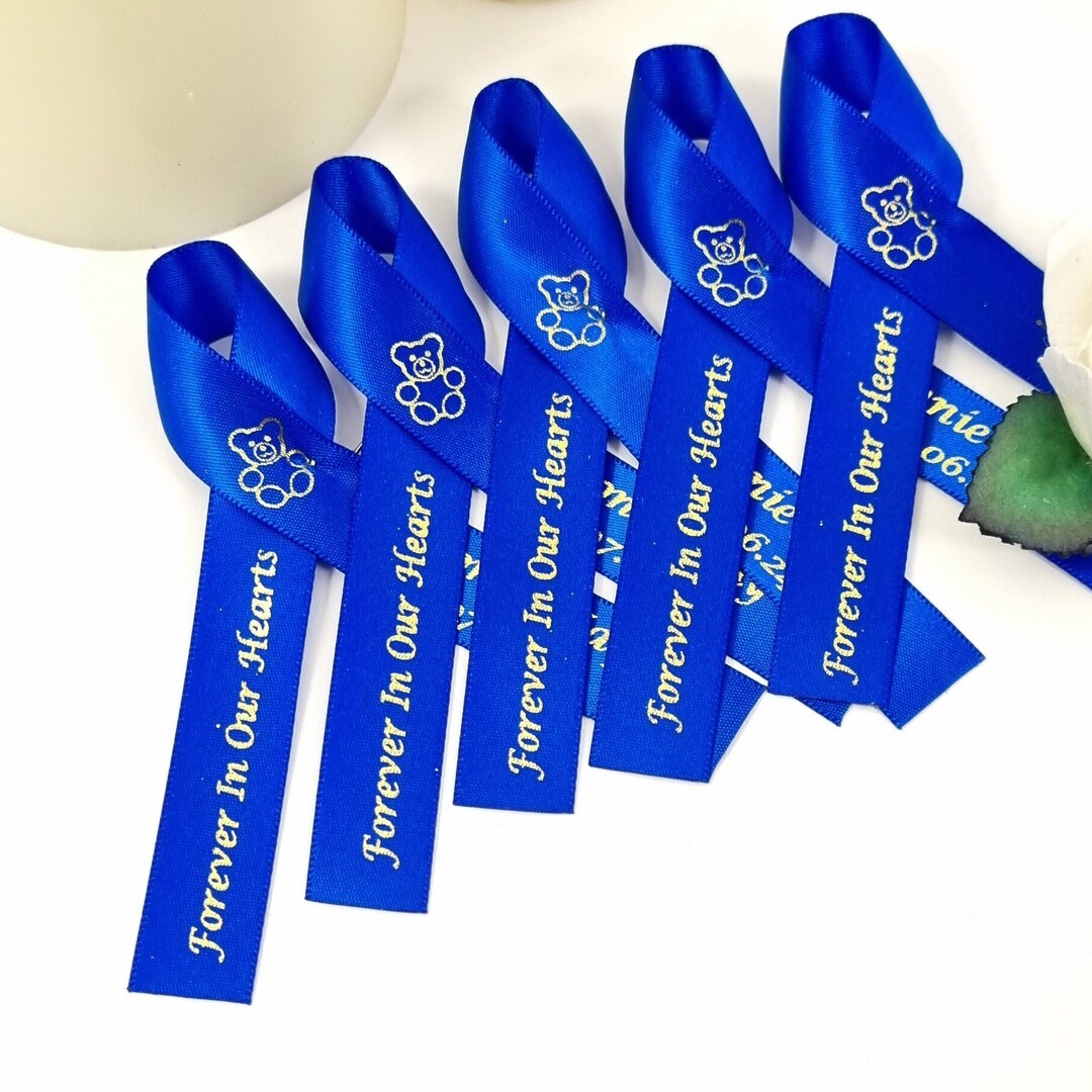 Personalised Funeral Ribbons. Memorial Ribbons. Pre Shaped Satin Ribbon ...