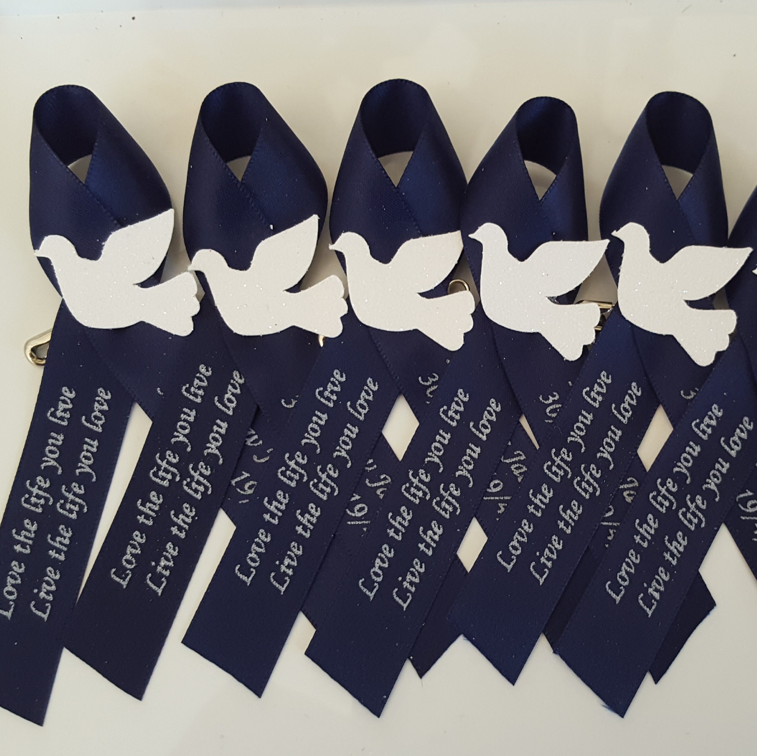 Ready to Wear Personalised Funeral Ribbons. Memorial Ribbons. - Etsy UK