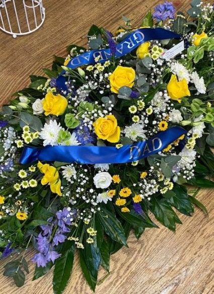 Any Colour Funeral Wreath Ribbon. Personalised Ribbon Only | Etsy UK