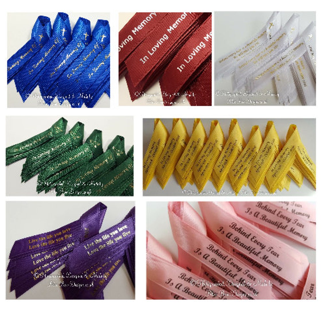 Any Colour Funeral Wreath Ribbon. Personalised Ribbon Only | Etsy UK