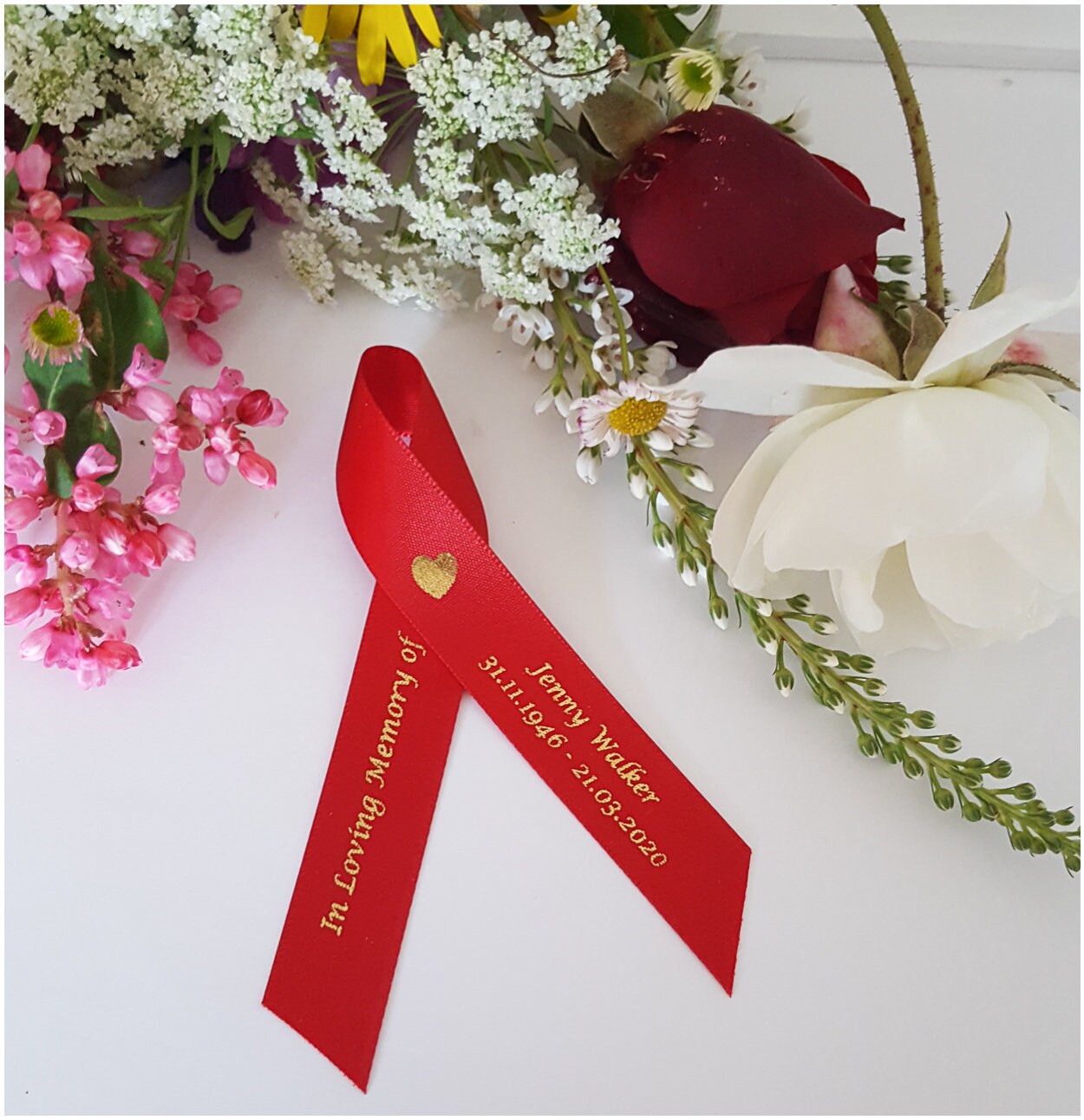 Personalised Funeral Ribbons. in Loving Memory Memorial Ribbon Bows ...