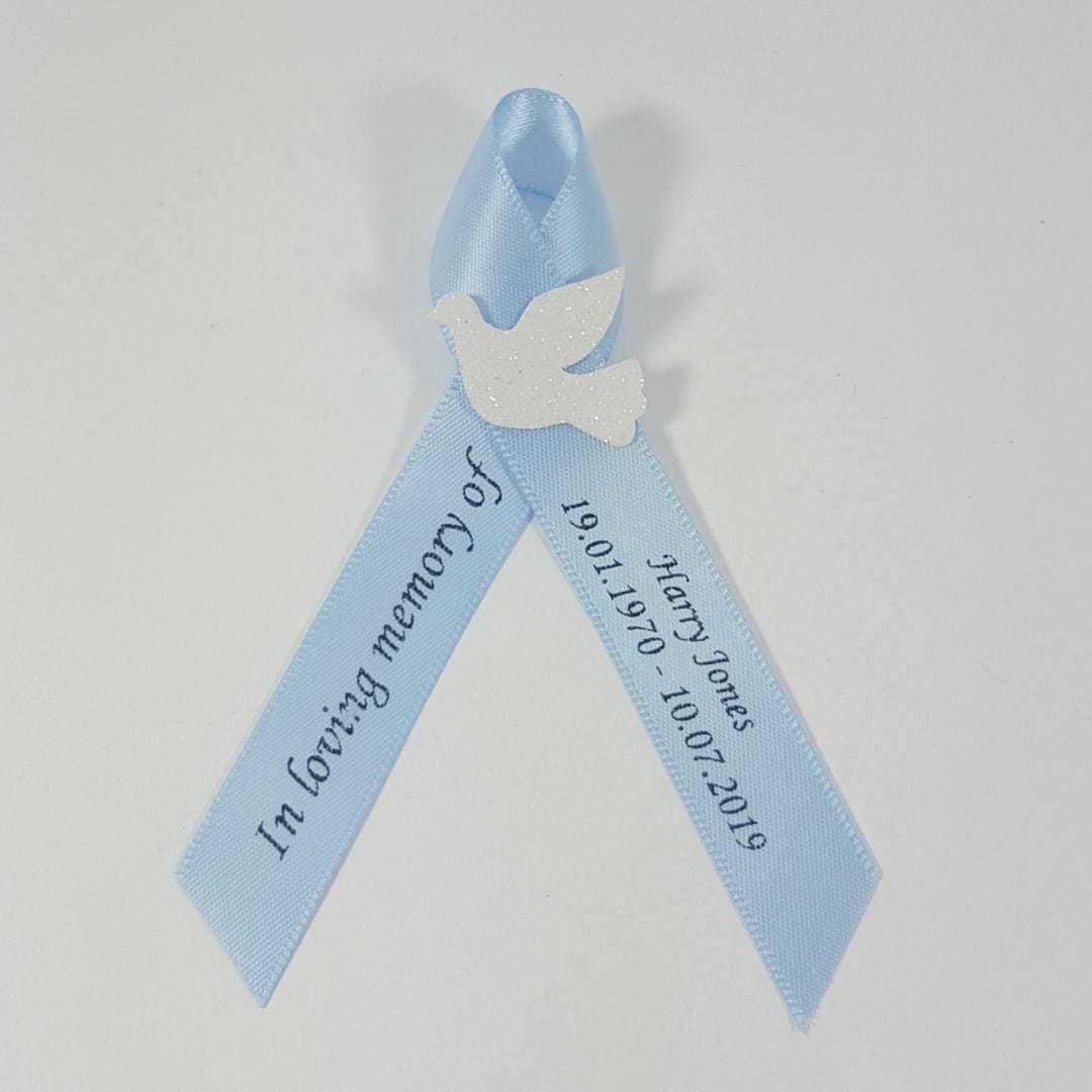 Personalised Funeral Ribbons. Memorial Ribbons. White Dove Memorial ...