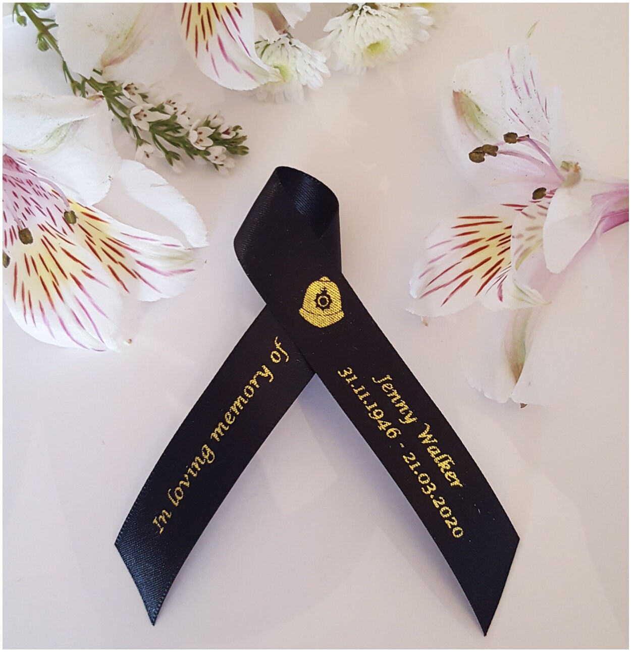 Personalised Funeral Ribbons. Police Memorial Ribbons. Satin | Etsy