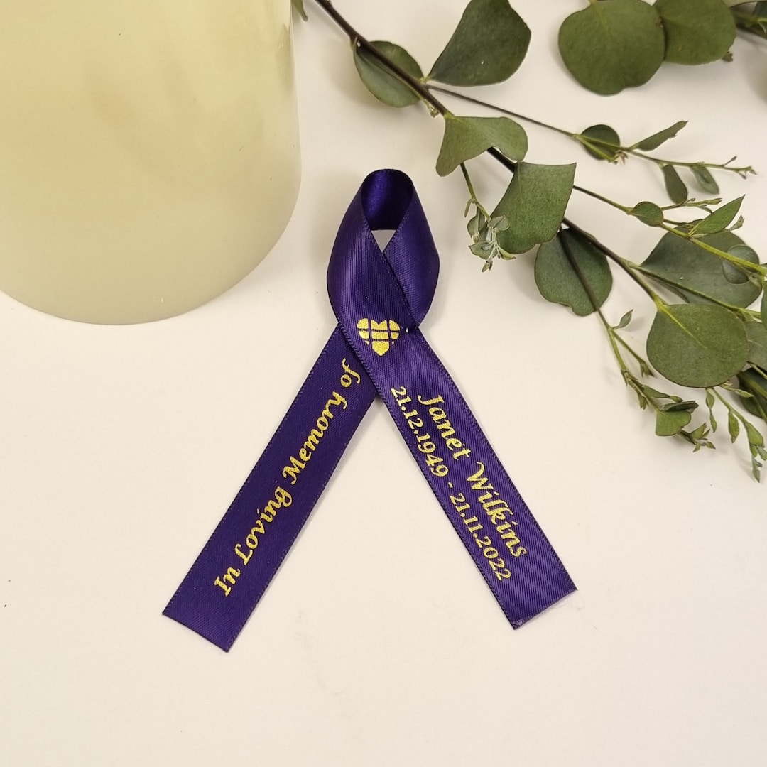 Any Colour Personalised Funeral Ribbons. Scottish Tartan Heart Memorial ...