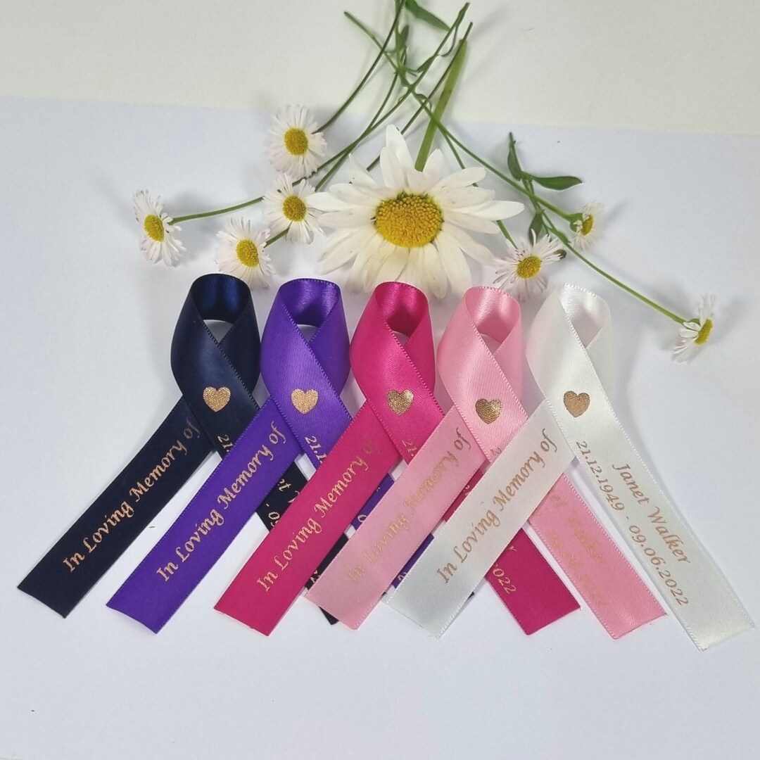 Personalised Memorial Funeral Ribbons. Uk Handmade Luxury Satin Ribbon ...