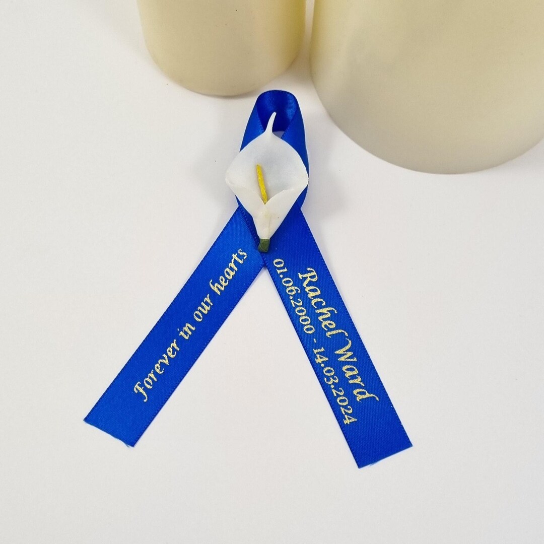 Cintas funerarias personalizadas. Cinta conmemorativa de recuerdo con ...