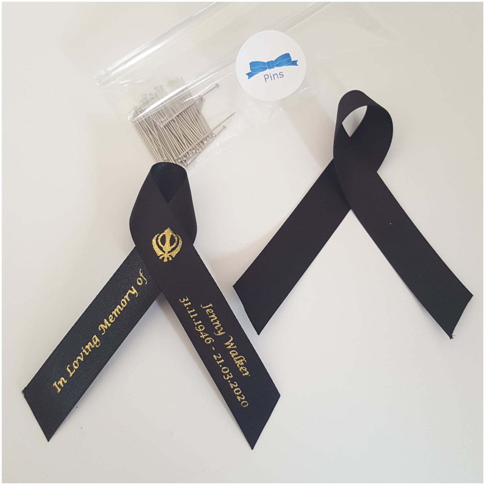 Any Colour Personalised Funeral Ribbons. In Loving Memory | Etsy
