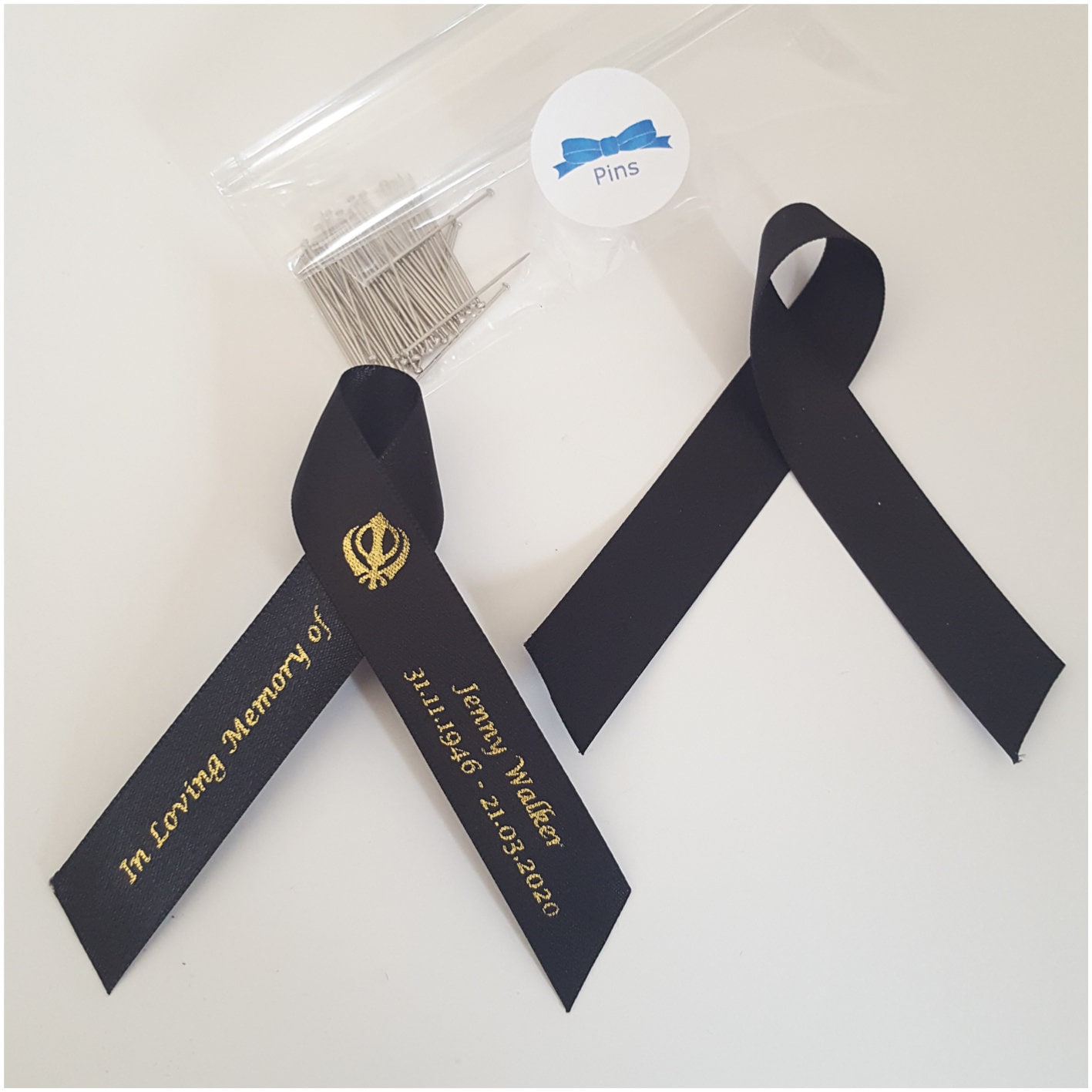 Any Colour Personalised Funeral Ribbons. In Loving Memory | Etsy