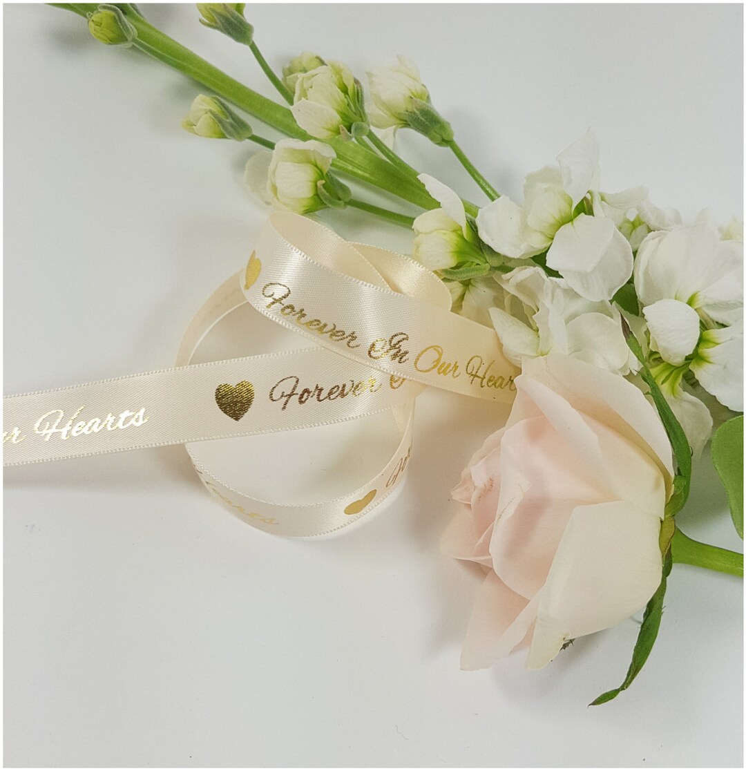 Custom Forever in Our Hearts Ribbon. Any Text Personalised Printed ...