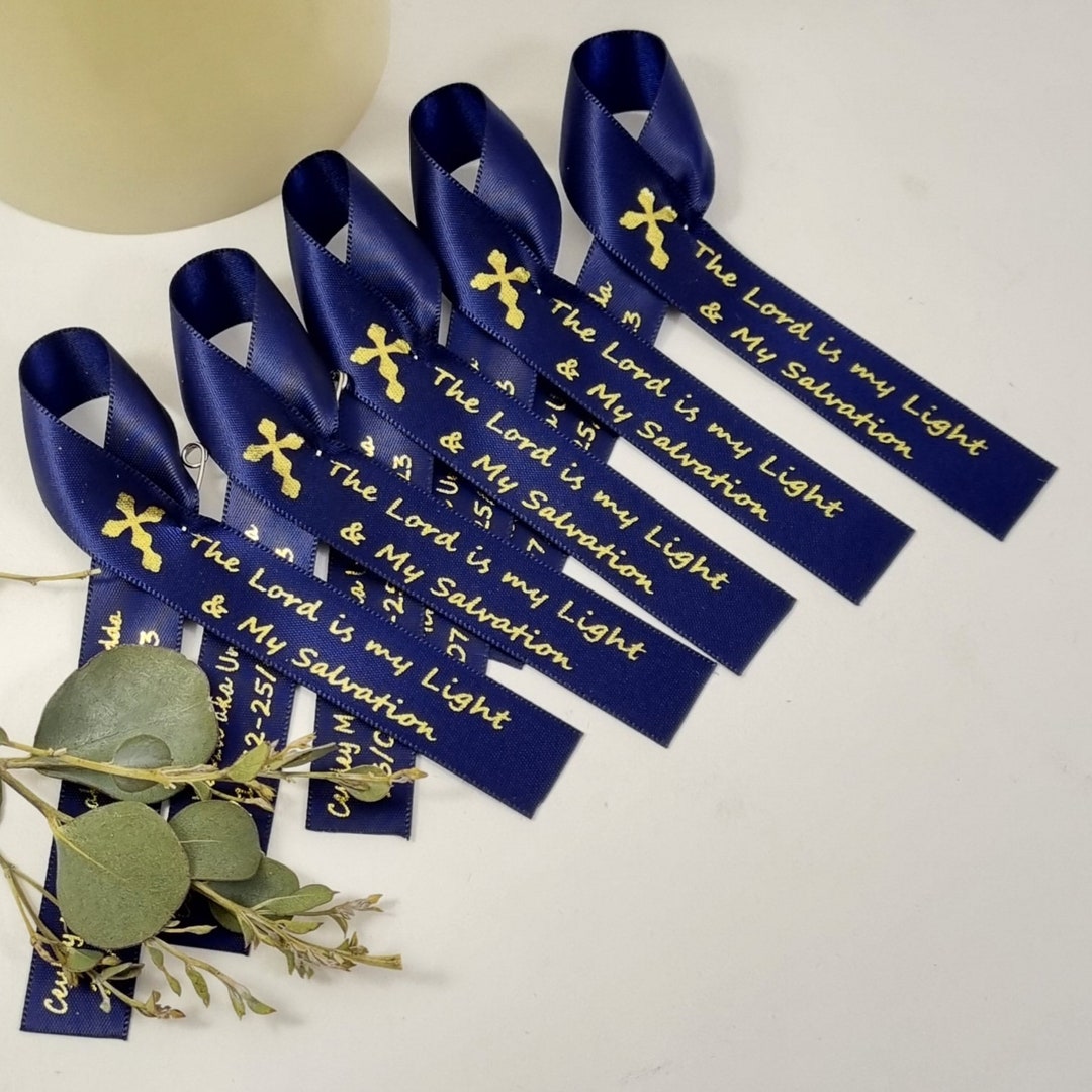 Personalised Funeral Ribbons. Memorial Ribbons. Pre Shaped Satin Ribbon ...