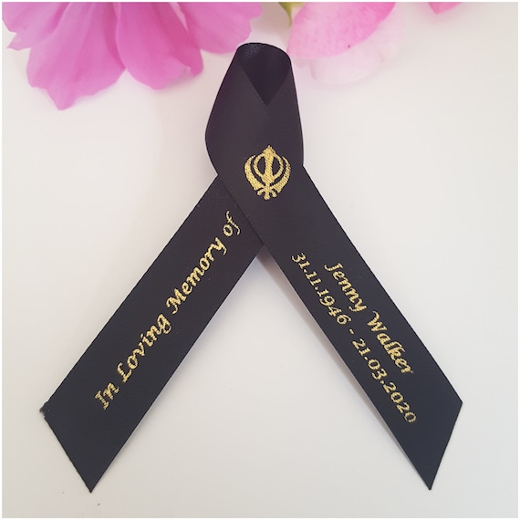 Any Colour Personalised Funeral Ribbons. in Loving Memory - Etsy UK