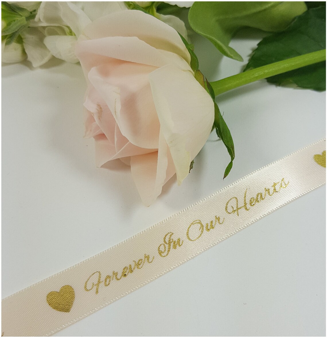 Custom Forever in Our Hearts Ribbon. Any Text Personalised | Etsy UK