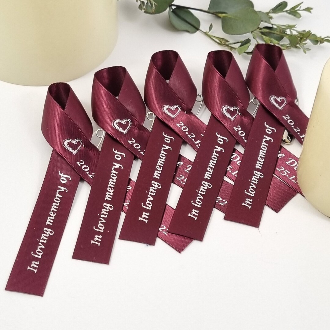 Any Colour Personalised Funeral Ribbons Memorial Ribbons. in Loving ...