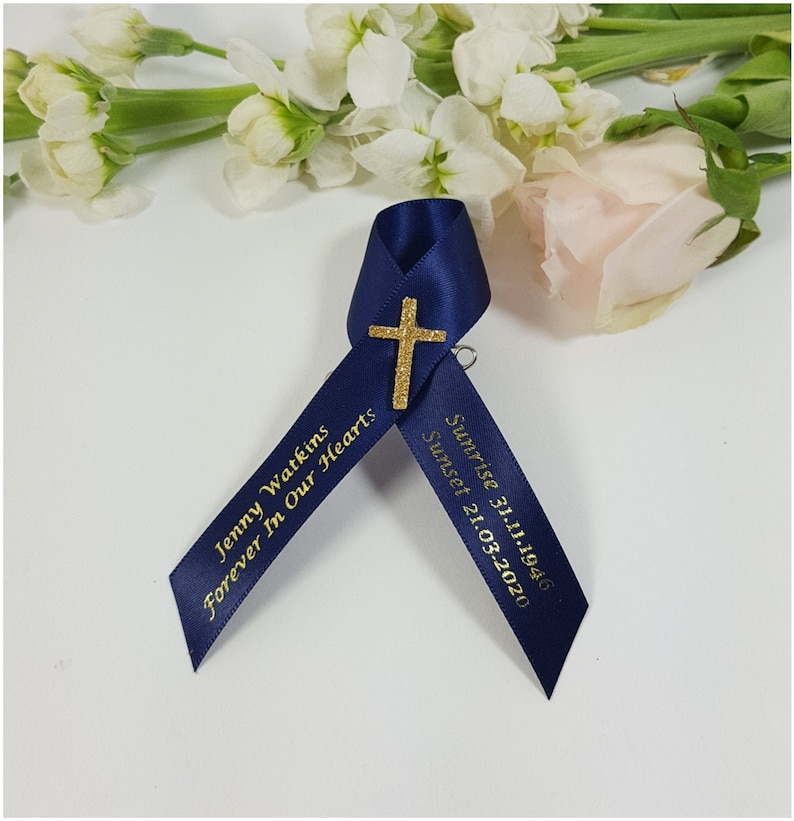 Personalised Funeral Ribbons. in Loving Memory Pre Shaped | Etsy UK
