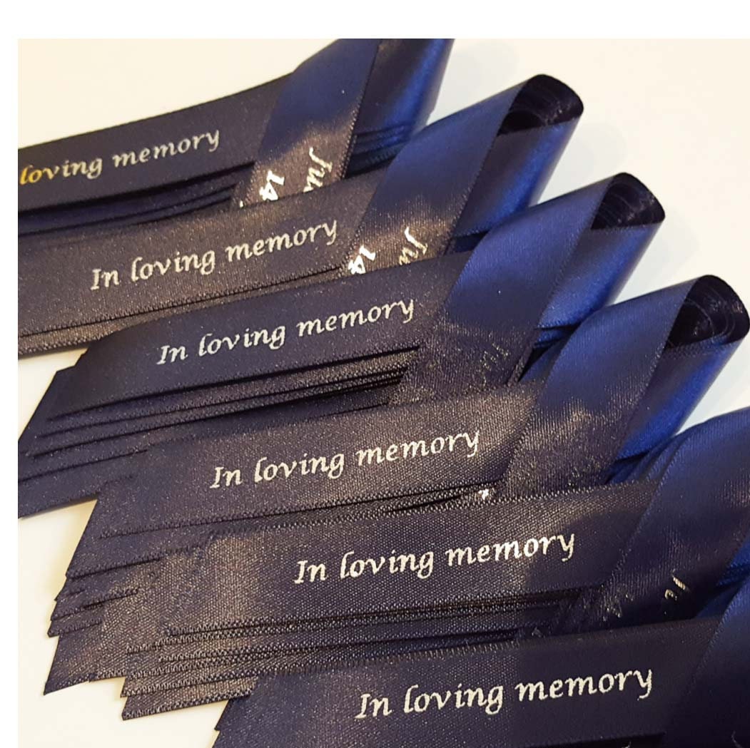 Any Colour Personalised Funeral Ribbons. in Loving Memory - Etsy UK
