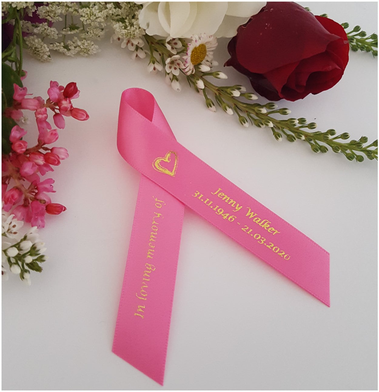 Any Colour Personalised Funeral Ribbons Memorial Ribbons. in | Etsy UK
