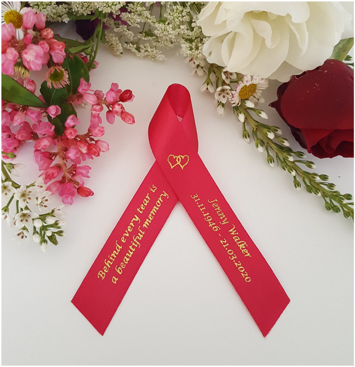 Personalised Funeral Ribbons Memorial Ribbons. in Loving - Etsy UK
