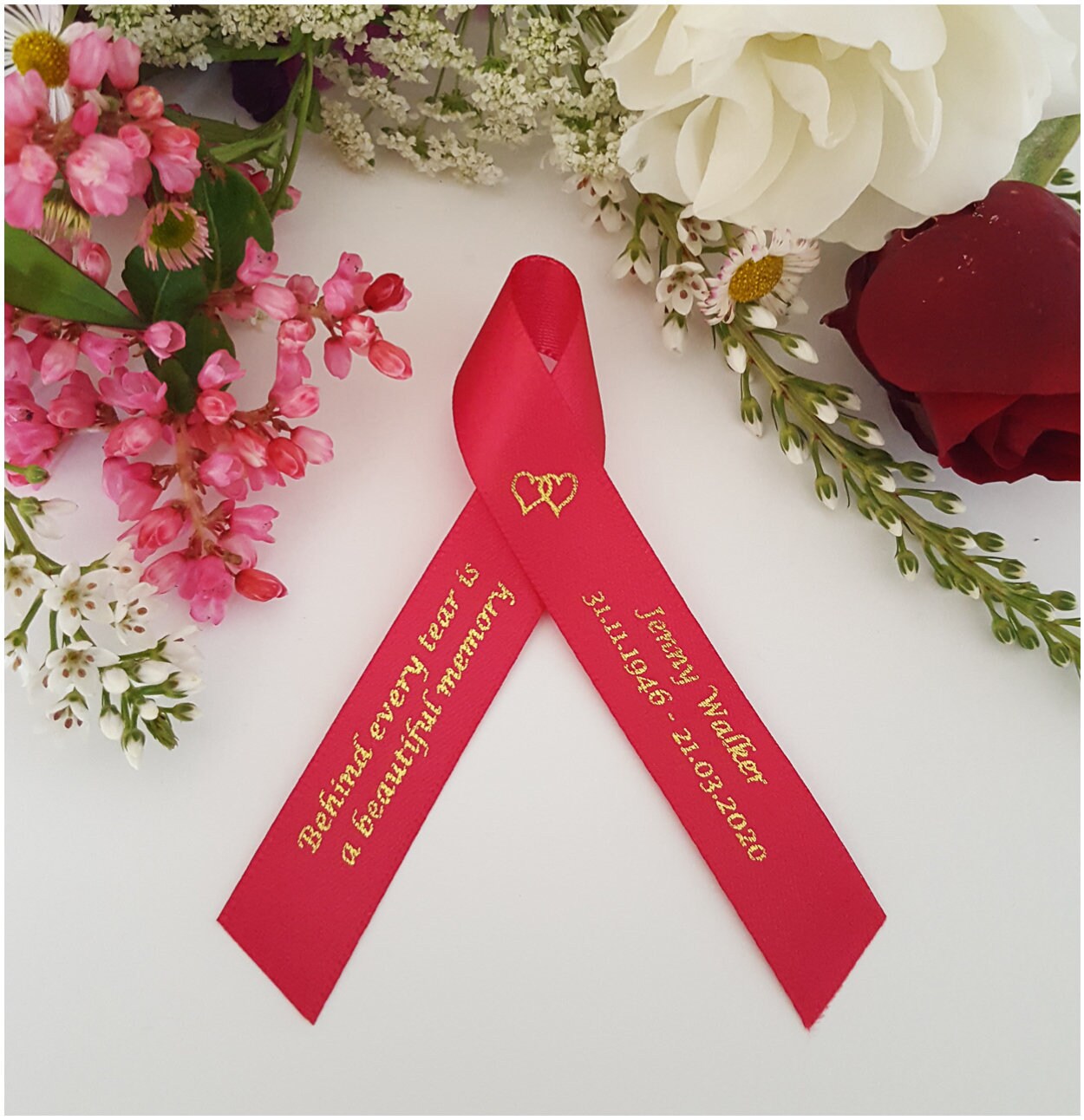 Personalised Funeral Ribbons Memorial Ribbons. in Loving - Etsy UK