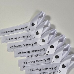 Personalised Memorial Funeral Ribbons. Uk Handmade Luxury Satin Ribbon ...