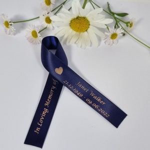 Personalised Memorial Funeral Ribbons. Uk Handmade Luxury Satin Ribbon ...