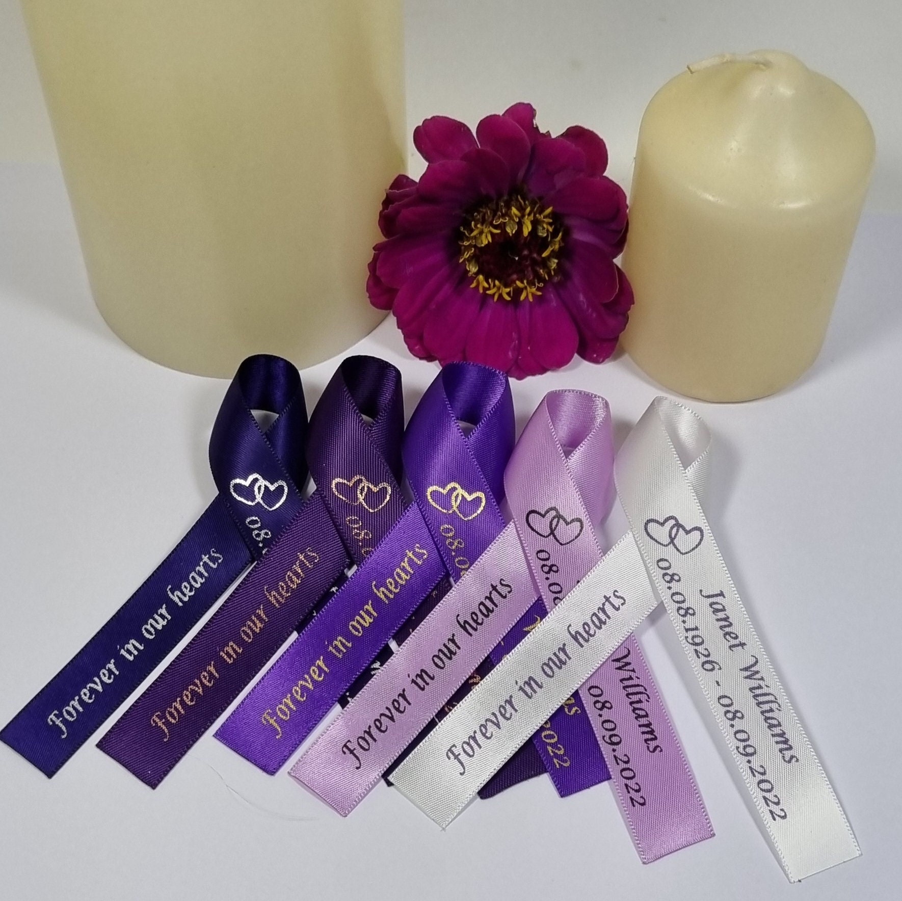 RIP Personalised Funeral Ribbons. Shaped Memorial Ribbons - Etsy UK