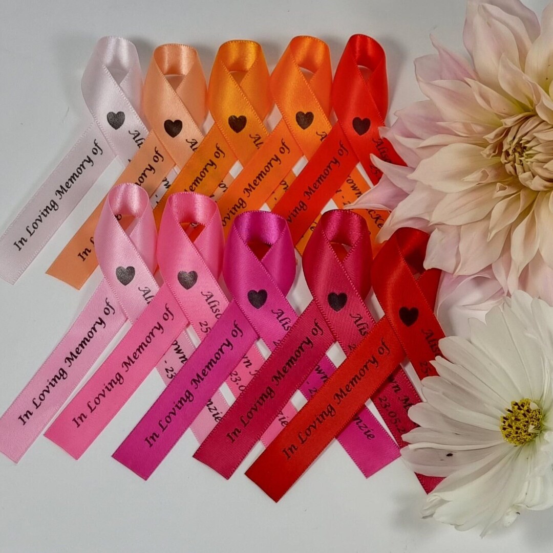 Any Colour Personalised Funeral Ribbons. in Loving Memory Memorial ...