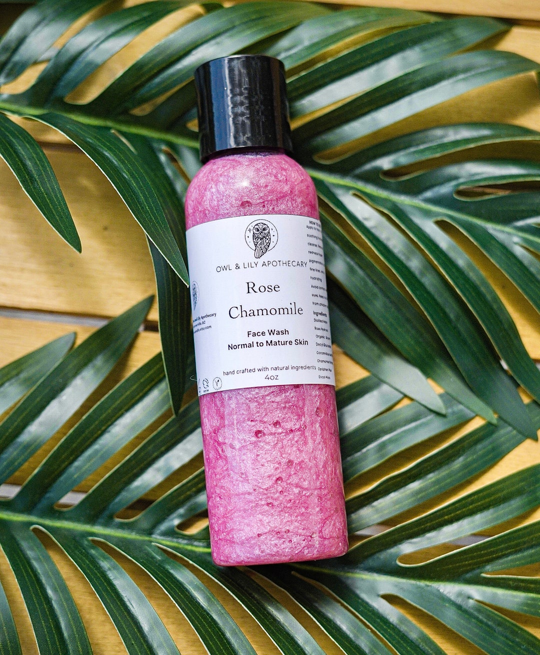 Rose Chamomile Face Wash: Organic Calming Skincare - Etsy