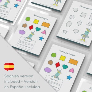 Juego de formas imprimible, Encajar formas, Actividad educativa, Hoja ...