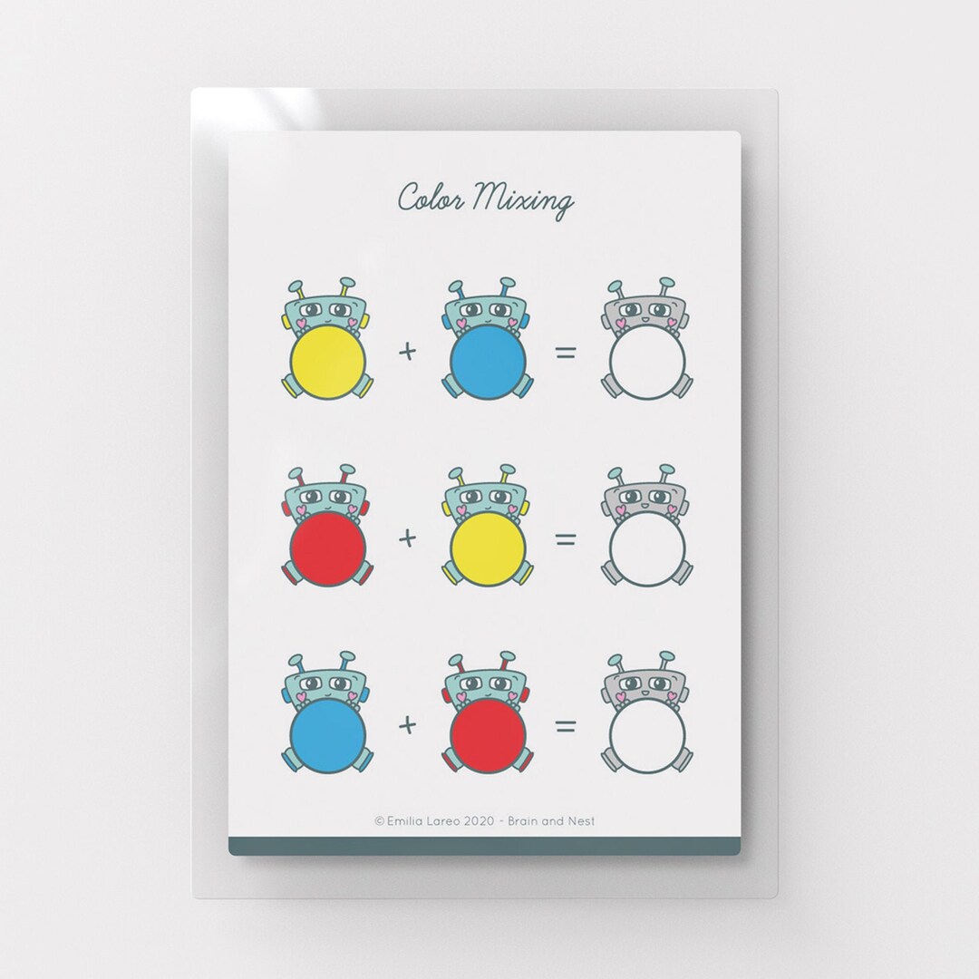 Color Mixing Activity primary and Secondary, Homeschool / Busy Book ...