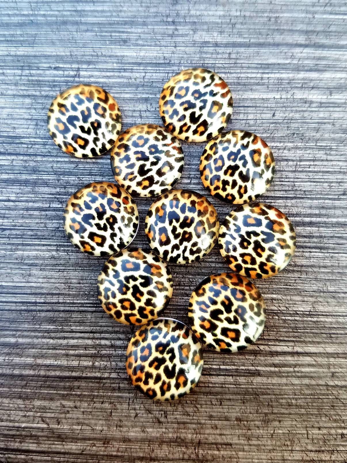 Cheetah Print Cabochon 10 piece 12mm cabochon lot Cheetah | Etsy