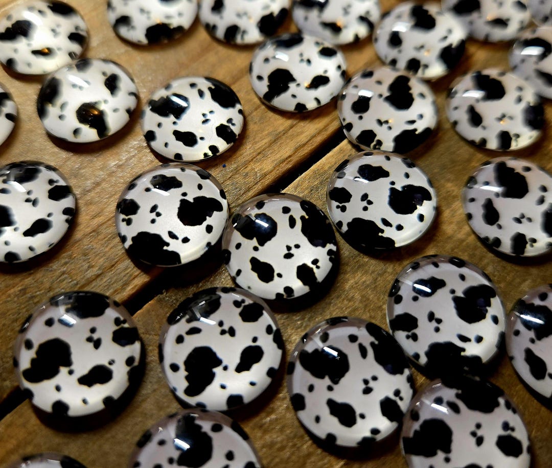 Cow Print Cabochon | 10 Piece 12mm Cabochon Lot | Cow Cabochon ...