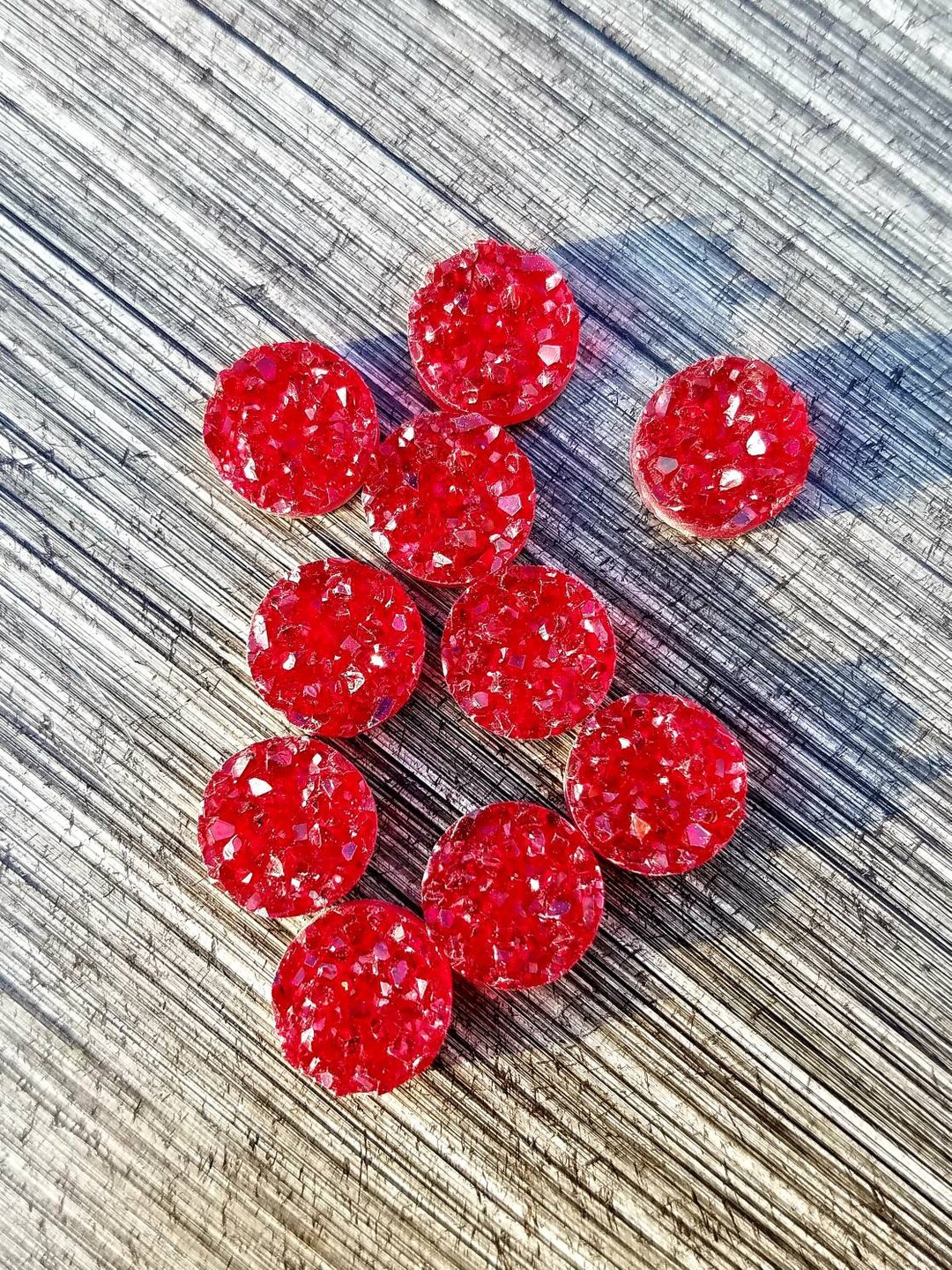 True Red Christmas Druzy | 10 Piece 10mm Red Druzy | Glitter Druzy ...
