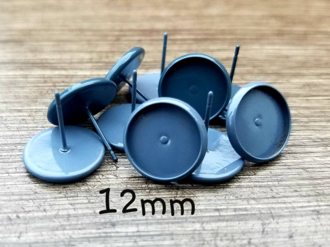 10 Pc. Grey Earring Setting | 10 Piece 12mm Earring Setting | Grey ...