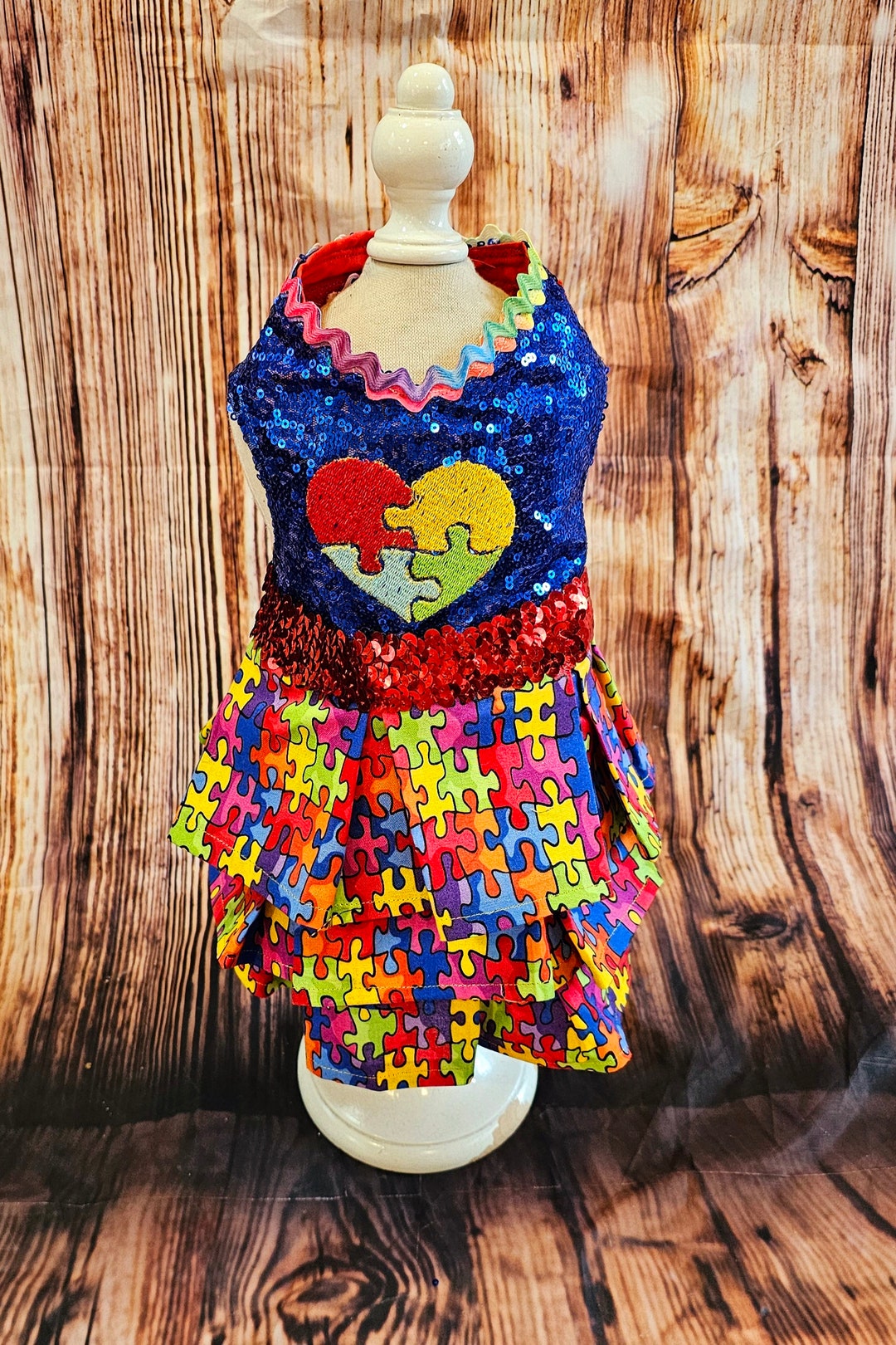 Autism Awareness Pet Dress, Autism Awareness Dog Dress, Embroidered Pet ...
