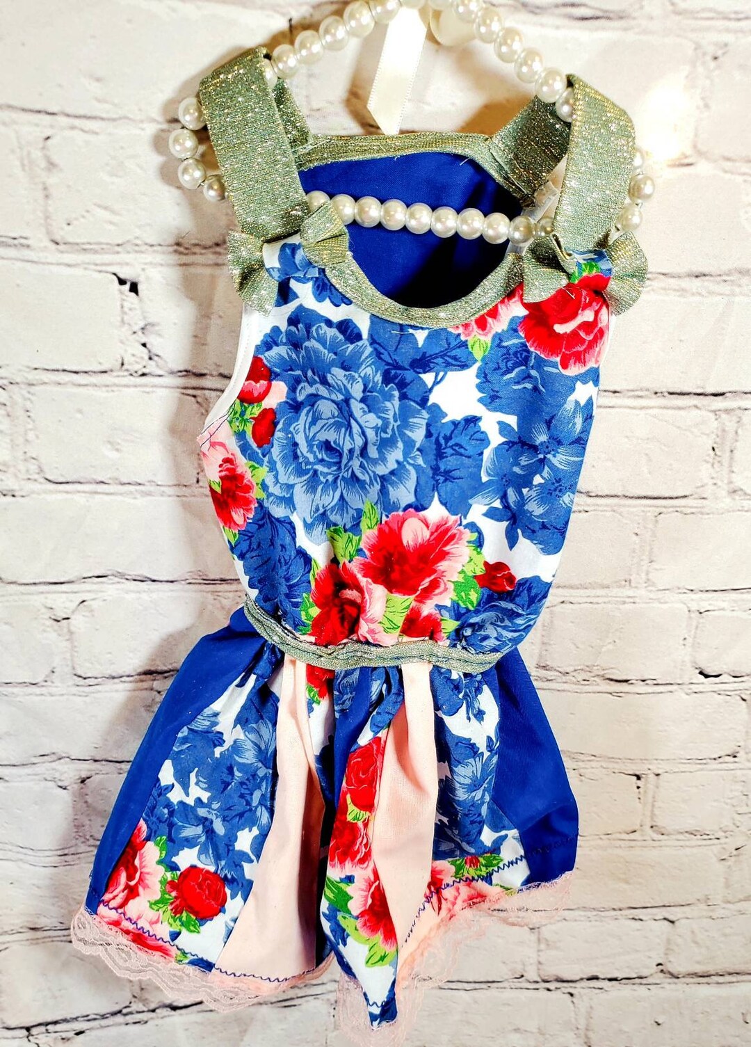 Blue Flower Pet Dress, Flower Pet Dress, Special Occasion Pet Dress ...