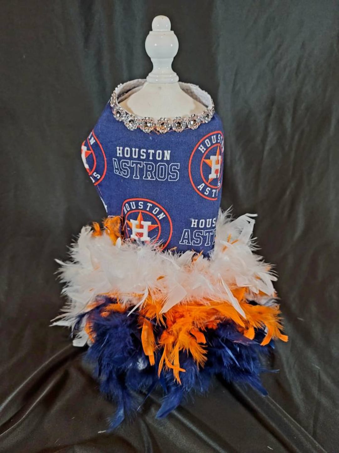 Houston Astros Feather Pet Dress, Astros Feather Dog Dresses, Astros ...