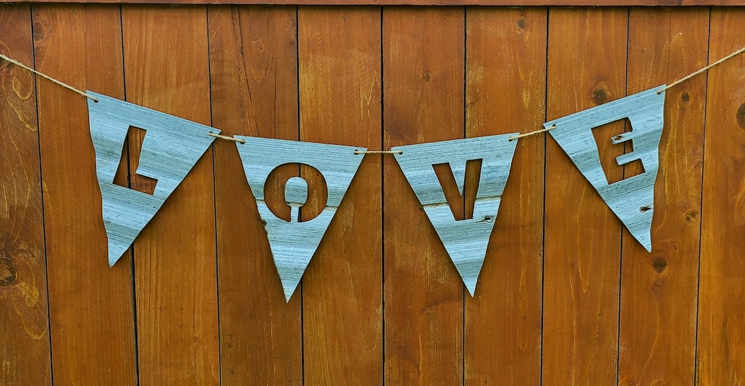 Alphabet Letter Banner Pendants-corrugated Tin - Etsy