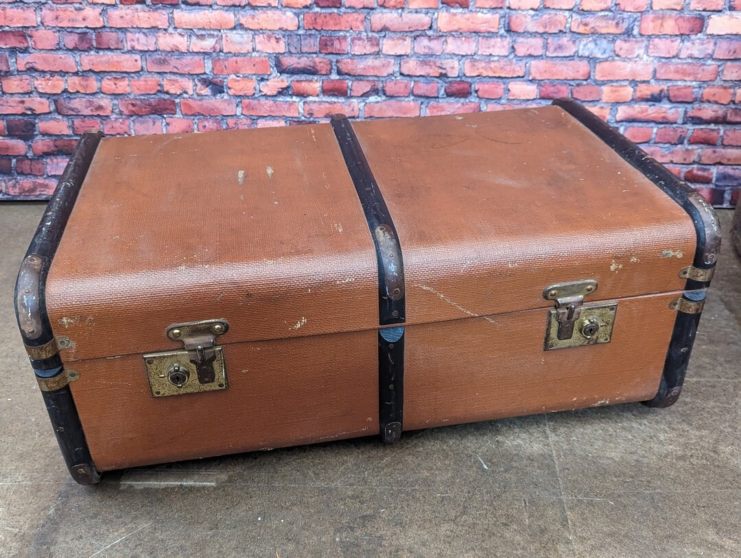 Large Edwardian Travelling Trunk - Etsy